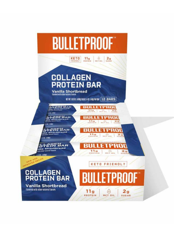 Bulletproof Collagen Protein Bar Vanilla Shortbread 12pk – Health ...