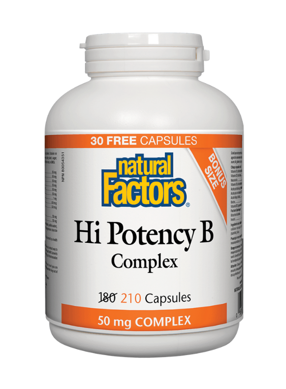Natural Factors Hi Potency B Complex 210's Bonus – Health Essentials